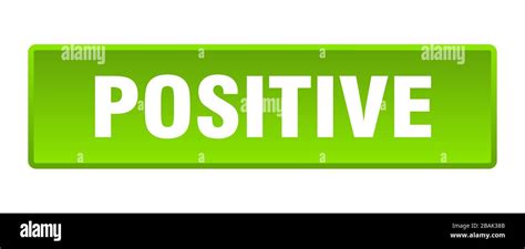 Positive Button Positive Square Green Push Button Stock Vector Image