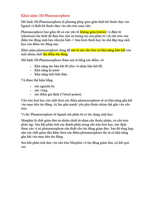 Khái Niệm 3d Pharmacophore Pdf