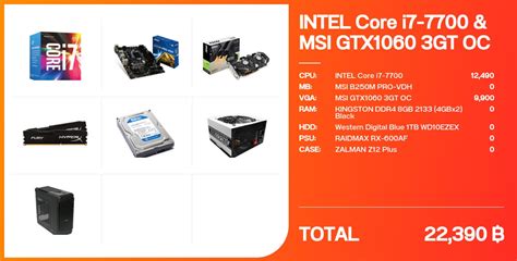 Intel Core I7 7700 And Msi Gtx1060 3gt Oc จัดสเปค Notebookspec