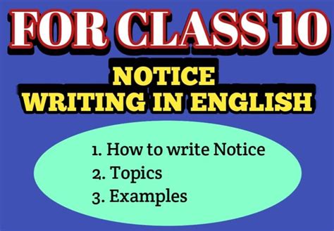 Notice Writing Class 8 Format Examples And Exercises