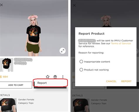 How To Report A Product On Imvu Mobile Android
