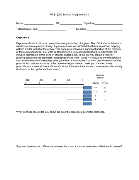 MCB2050 W17 Tutorial 4 MCB 2050 MCB 2050 Tutorial Assignment 4