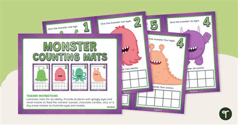 Monster Counting Mats Numbers 1 10 Teach Starter