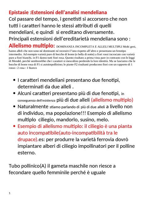Appunti Di Genetica Agraria Appunti Di Genetica Docsity