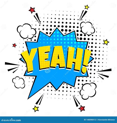 Comic Lettering Yeah In The Speech Bubble Comic Style Stock Vector