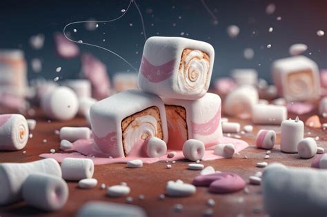Premium Ai Image Marshmallow Creative Illustration Ai Generated