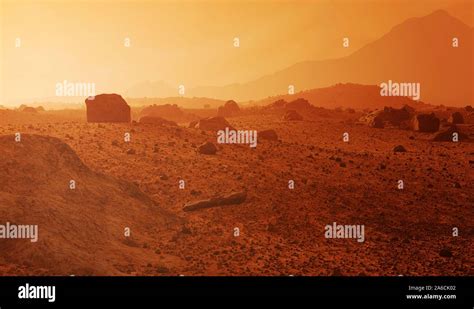 Surface Of Mars Artwork Mars Is A Rocky Desert World With No Surface