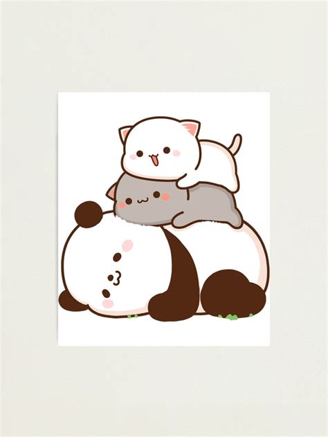 Mochi Mochi Peach Cat Peach Goma And Panda Photographic Print For