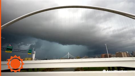 Ominous Supercell During Tornado Warned Storm In Dallas Accuweather