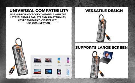 Verilux USB C Hub With Ethernet RJ In USB Type C Hub With K HD Verilux