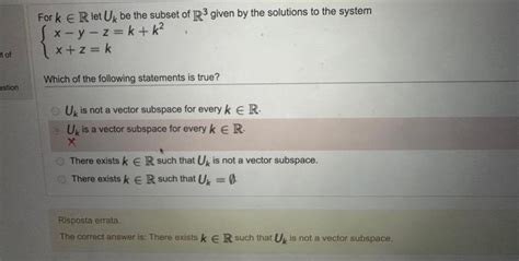 Solved For K∈r Let Uk Be The Subset Of R3 Given By The