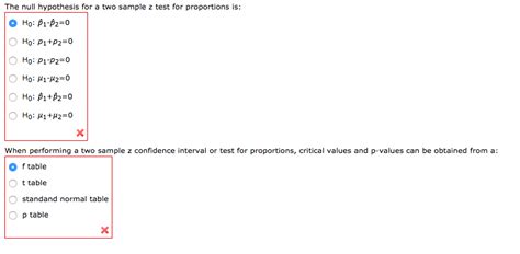 Solved The Null Hypothesis For A Two Sample Z Test For