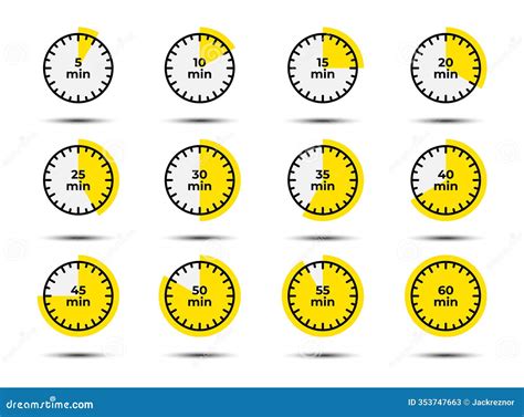 Timer And Stopwatch Clock Icons Countdown Timer With Different Time