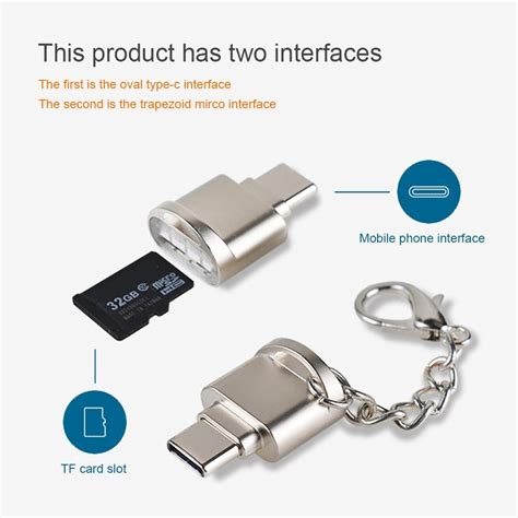 Type C Mini Memory Card Reader OTG Adapter USB Adapter Aluminum Cardreader For Micro SD TF