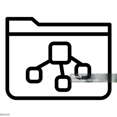 File Tree Folder Line Icon Folder With Document Vector Illustration