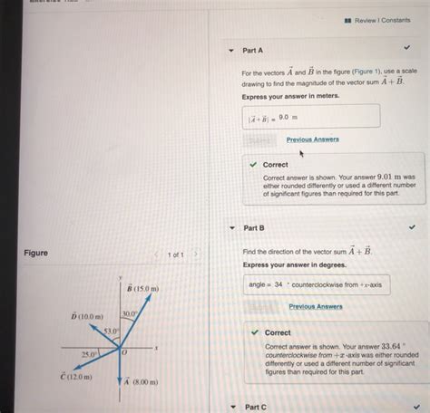 Solved A Review Constants Part A For The Vectors A And B