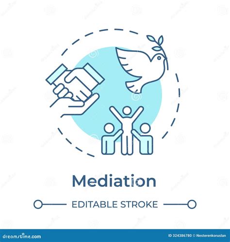 Mediation Soft Blue Concept Icon Stock Vector Illustration Of Symbol