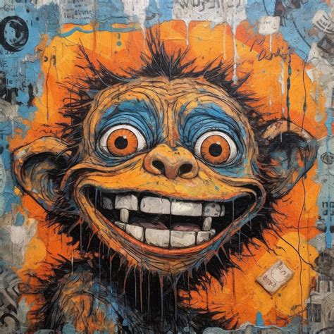 Premium Ai Image Crazy Monkey Ape Furious Mad Portrait Expressive