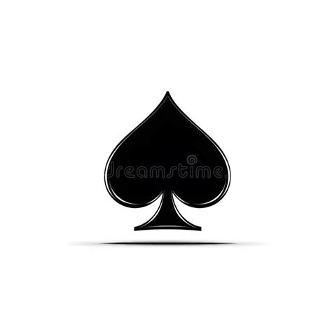 Minimalist Spade Suit Playing Card Symbol Ai Generated Stock