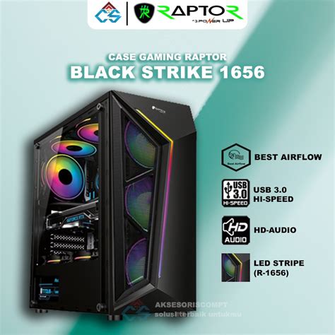 Jual Casing Gaming Power Up Raptor 1656 Led Strip Rgb Casing Gaming