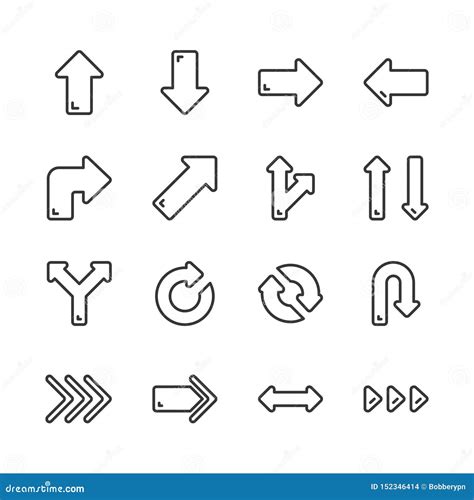 Flechas En Sistema Simple Del Icono Del Esquema Ilustraci N Del Vector