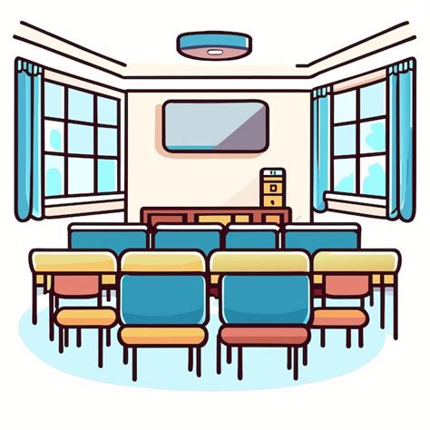 Aula Scolastica Vuota O Scena Di Aula Vuota Con Illustrazione