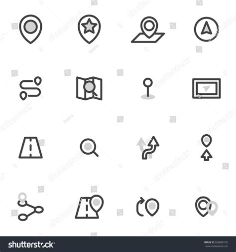 Set Vector Icons Navigation Location Navigator Stock Vector Royalty Free Shutterstock