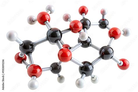 High Resolution 3D Model Of Glucose C6H12O6 A Detailed Chemical