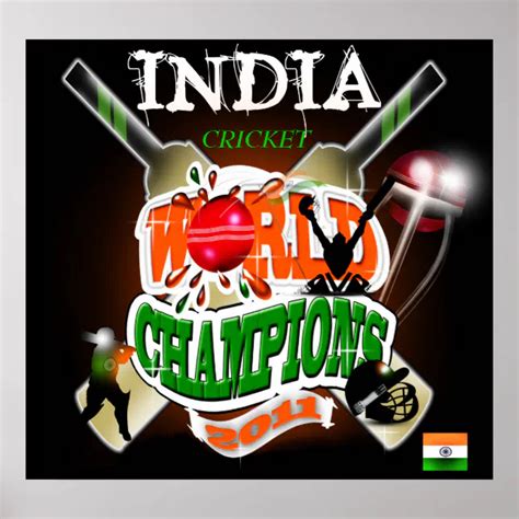 India 2011 Icc Cricket World Cup Champions Poster Zazzle