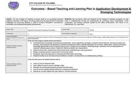 Application Development Emerging Technologies City College Of Calamba