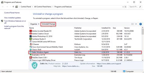 Repairing A Datto Windows Agent Installation Version 21 And Above