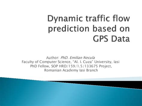 Pdf Dynamic Traffic Flow Prediction Based On Gps Data