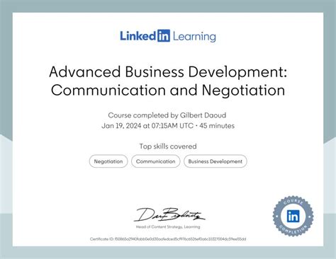Gilbert Daoud On Linkedin Certificate Of Completion