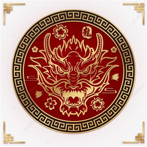 2024年中國傳統龍年剪紙金色圖案 龙年 農曆新年 2024年中国新年素材圖案，psd和png圖片免費下載