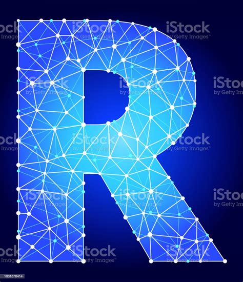 字母 R 藍色三角形節點向量模式向量圖形及更多三角形圖片 三角形 單線 垂直構圖 Istock