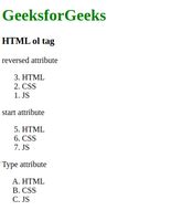 HTML Ordered Lists GeeksforGeeks
