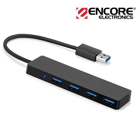 Extension Hub Usb 30 4 Port Blackflat Encore