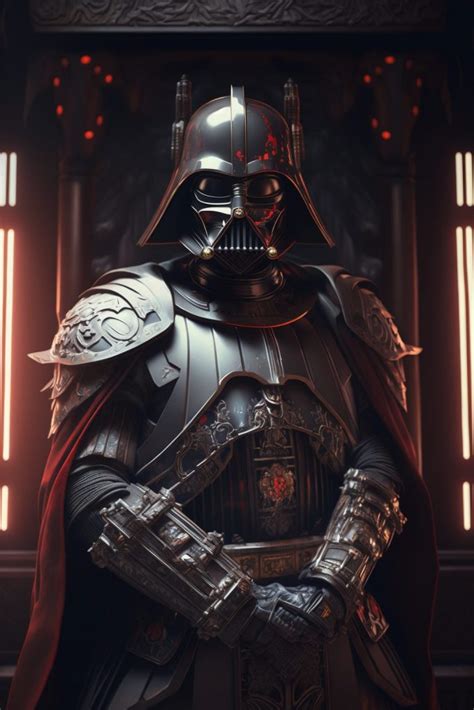 Darth Vader Inside A Sith Temple With Kintsugi Armor