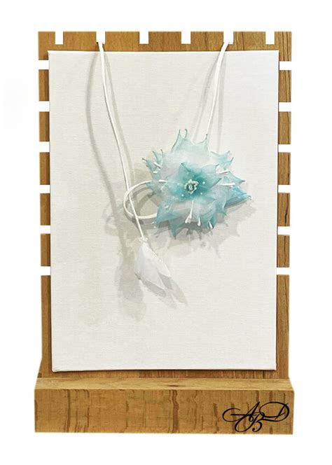 Колие и обеци от ръчно рисувана коприна