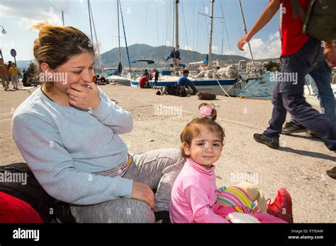 Syrian Migrants Fleeing The War And Escaping To Europe Who Have Landed