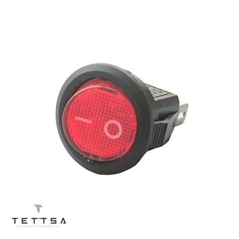 Mini Switch 3 Pines On Off 15mm Redondo Con Luz Piloto 110v Tettsa