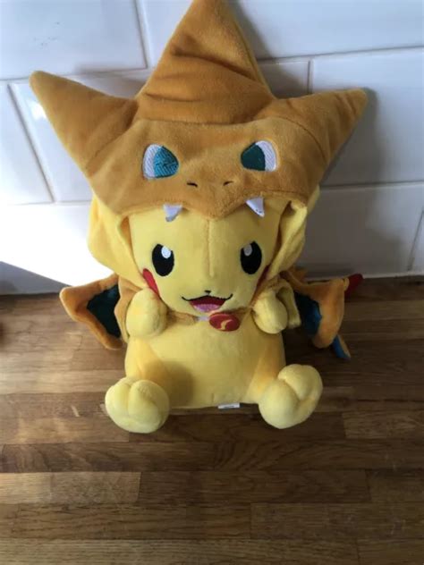 Pokemon Center Pikachu Mega Charizard Y Poncho Plush £1836 Picclick Uk
