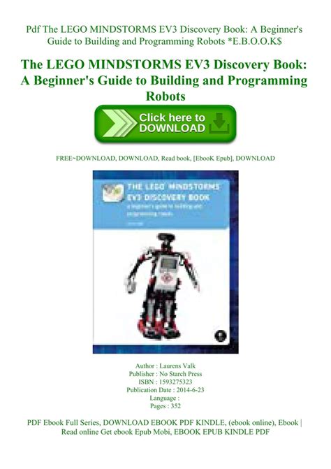 Pdf The Lego Mindstorms Ev3 Discovery Book A Beginnerand039s Guide To