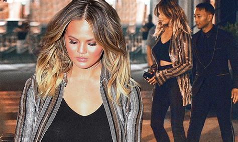 Chrissy Teigen Flashes Bare Midriff In Clingy Crop Top With John Legend
