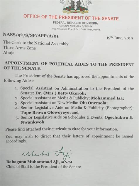 Senate President Ahmed Lawan Re Appoints Sarakis Media Aide Confirm
