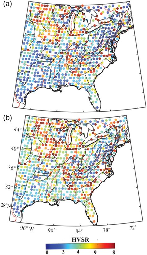 A The Maximum Peak Horizontal To Vertical Spectral Ratio Hvsr Download Scientific Diagram