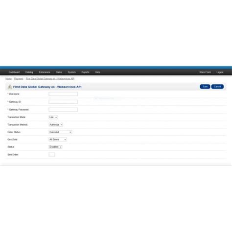 OpenCart FirstData Global Gateway E4 Webservice API VALIDATED BY FDGG
