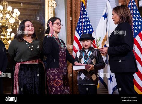 US Vice President Kamala Harris R Ceremonially Swears In Shelly Lowe