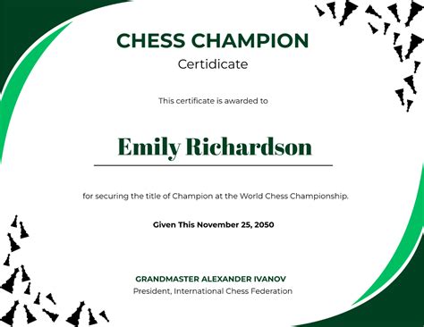 Free Chess Certificate Template To Edit Online