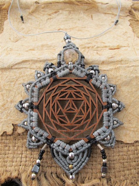 Merkaba Boho Wedding Necklace Jewish Jewelry Merkaba Wood Etsy
